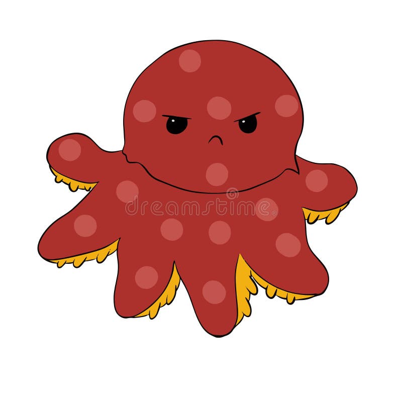 Angry Red Mr Octopus Character in Illustrator Stock Vector ...