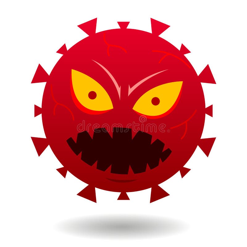 Angry Red Virus Face Cartoon Image, Vector Stock Vector - Illustration ...
