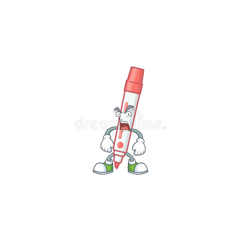 Angry Red White Board Marker the Character Stock Vector - Illustration ...