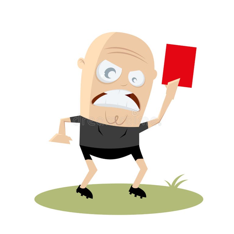 Angry Referee Showing Red Card Stock Vector - Illustration of activity ...