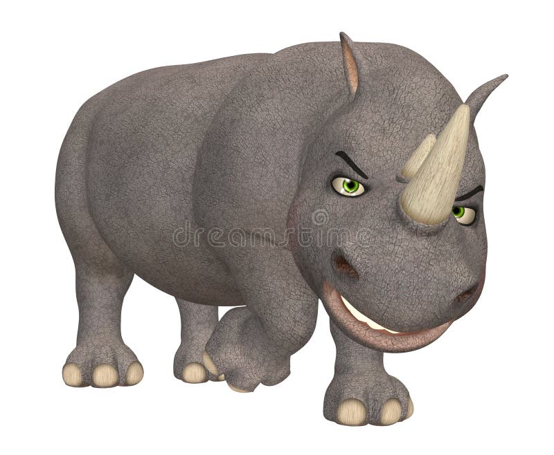 Angry Rhinoceros stock illustration. Illustration of endangered - 25360012