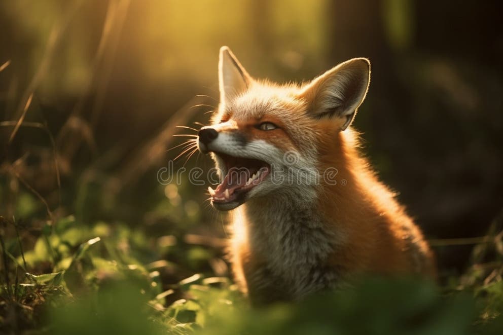Angry Roaring Fox, Generative Ai Stock Illustration - Illustration of ...