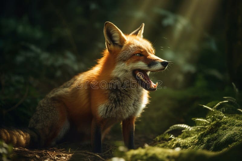 Angry Roaring Fox, Generative Ai Stock Illustration - Illustration of ...