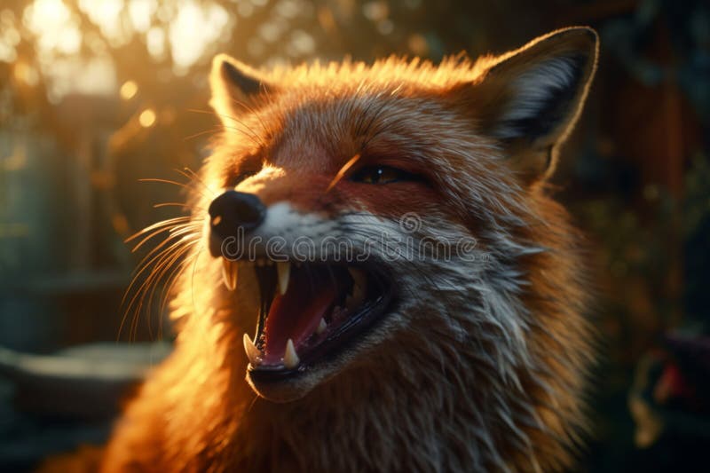 Angry Roaring Fox, Generative Ai Stock Illustration - Illustration of ...