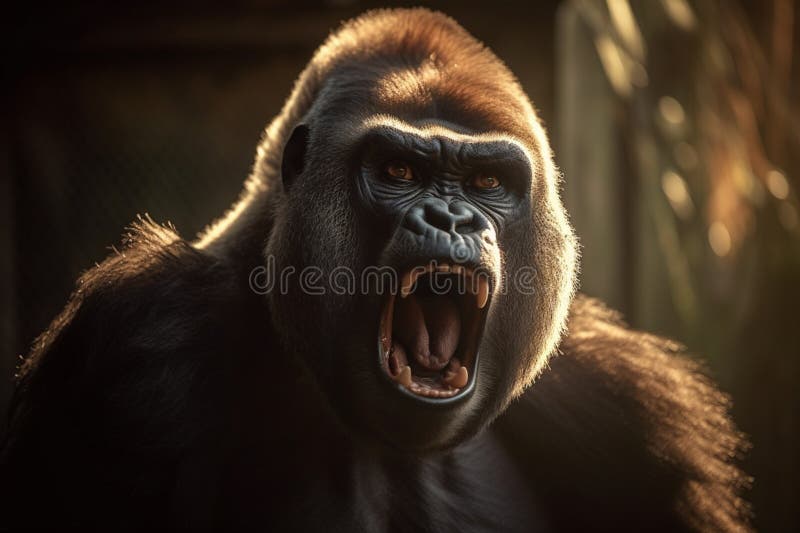 Silverback Gorilla Roaring