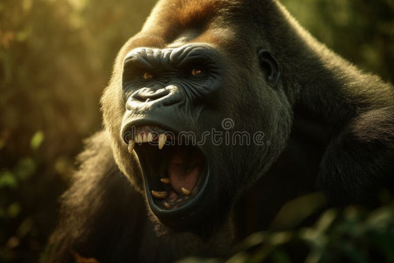Roaring Gorilla Face