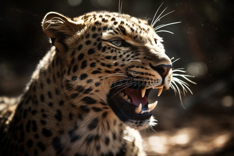 Angry Roaring Leopard, Generative Ai Stock Illustration - Illustration ...
