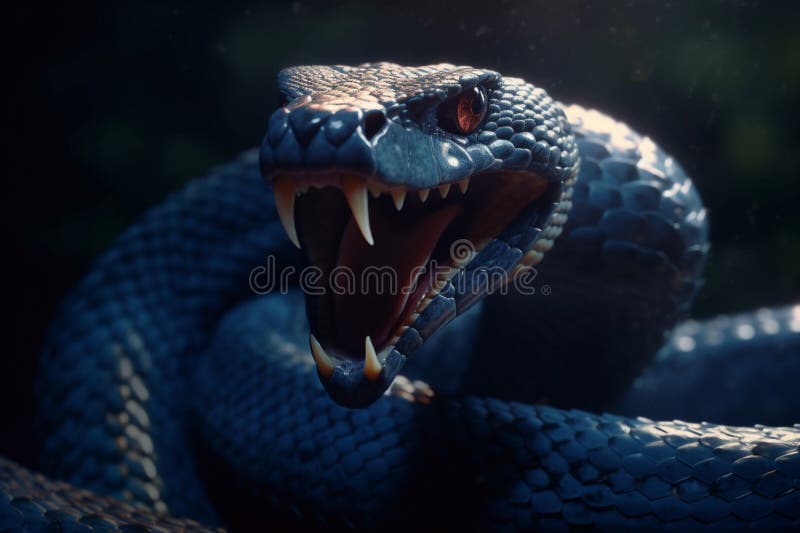 Angry Roaring Snake, Generative Ai Stock Illustration - Illustration of ...