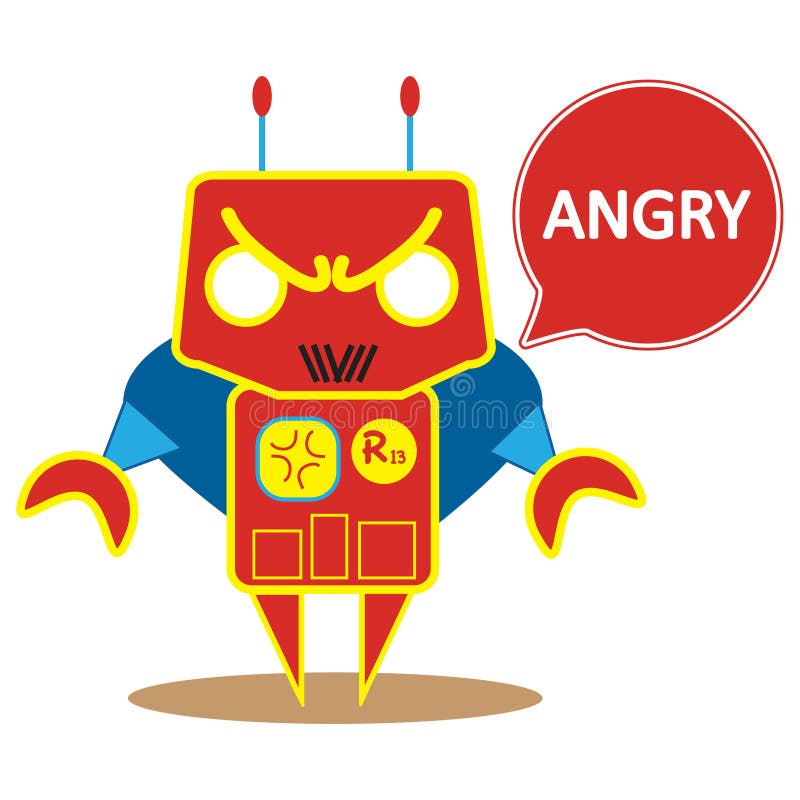 Angry Robot. Vector Illustration Decorative Design Stock Vector ...