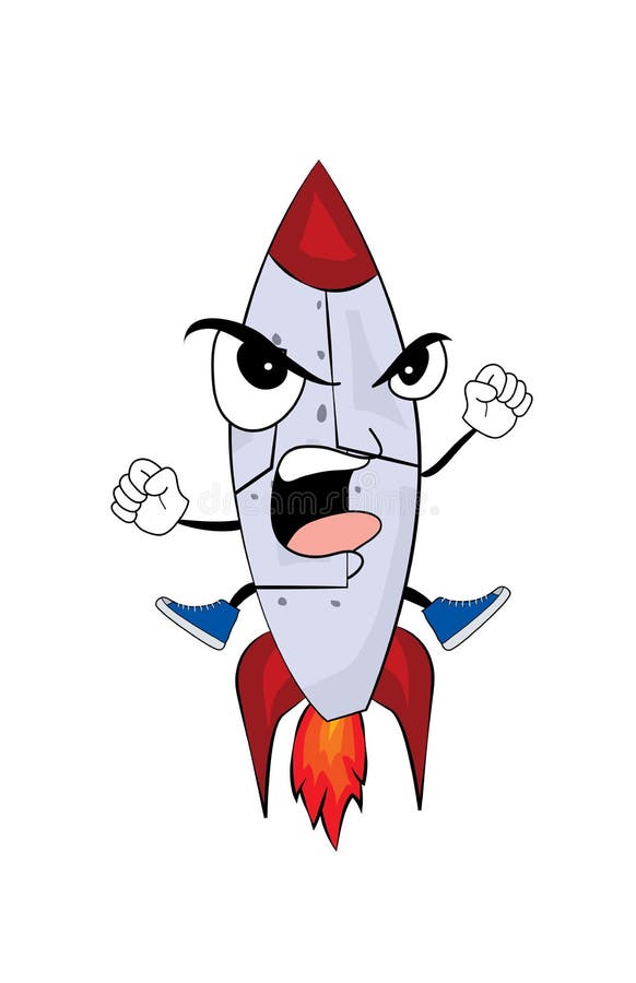Angry rocket cartoon stock illustration. Illustration of isolated ...