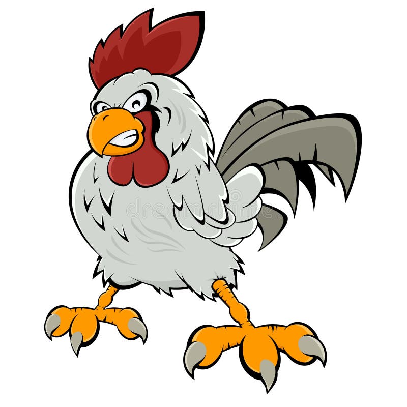 Angry rooster stock vector. Illustration of animal, mascot - 25252790