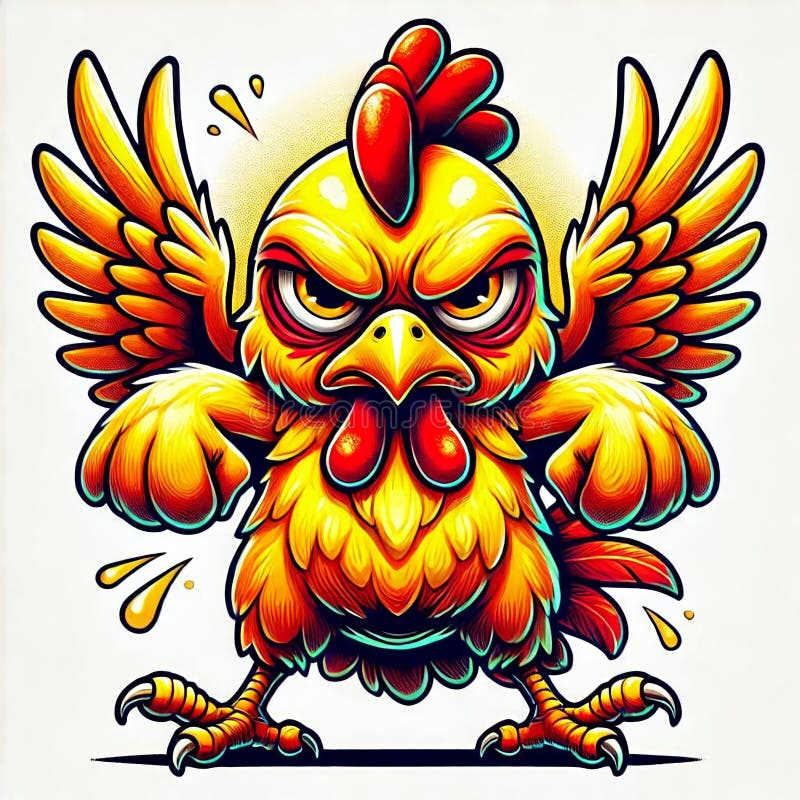 Angry Rooster Vector Design Stock Illustration - Illustration of ...