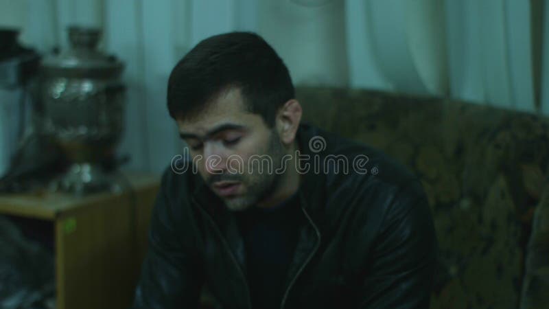 Angry and sad man stock footage. Video of handsome, hospital - 206843298