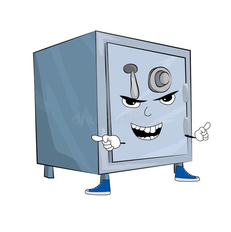 Angry safe cartoon stock illustration. Illustration of safe - 49694098
