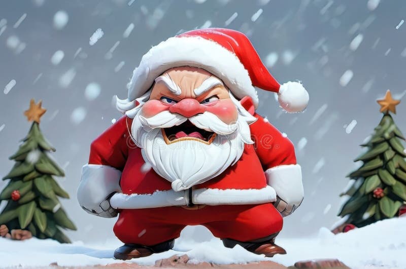 Angry Santa Claus in the Snow at 28-11-2024 Stock Illustration ...