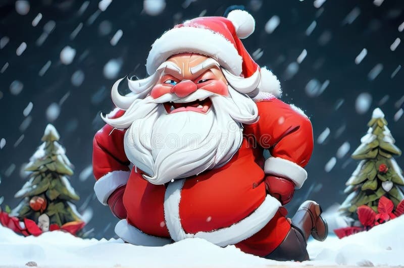 Angry Santa Claus in the Snow at 28-11-2024 Stock Illustration ...