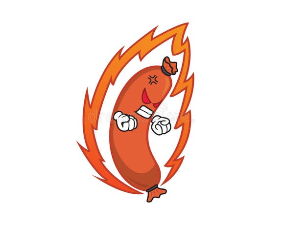 Angry Sausage Character and Mascot Stock Vector - Illustration of ...