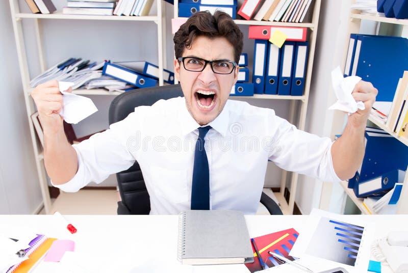 The Funny Auditor Checking Reports with Magnifying Glass Stock Image ...