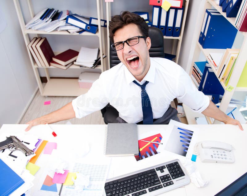 The Angry and Scary Businessman in the Office Stock Image - Image of ...