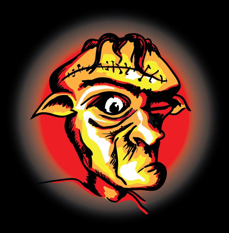 Angry Scary Face of Frankenstein Stock Vector - Illustration of angry ...