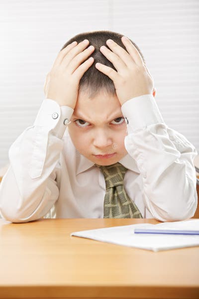 Angry schoolboy stock photo. Image of pupil, schoolboy - 26461758