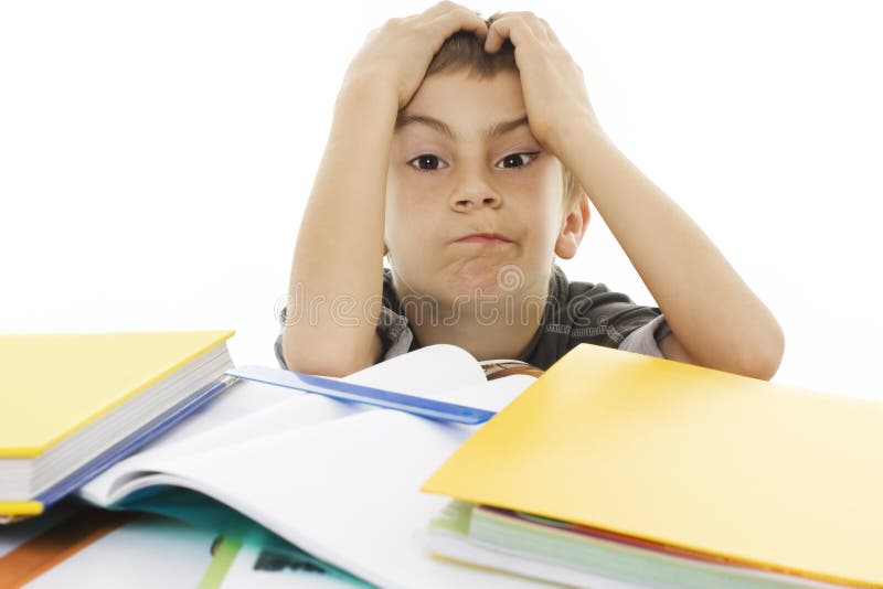 Angry Schoolboy with Learning Difficulties. Stock Image - Image of ...