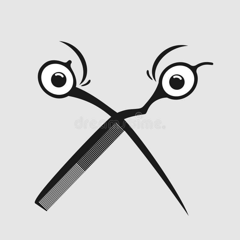 Angry Scissors and Scared Hair Stock Vector - Illustration of scissors ...