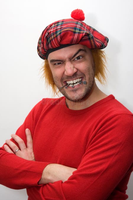 Angry Scottish Man stock image. Image of cliche, celtic - 8341495