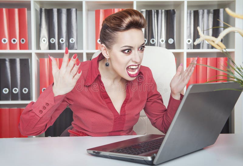 Angry Screaming Business Woman Stock Image - Image of angry, adult ...