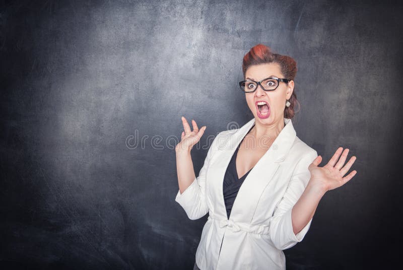 Screaming teacher stock image. Image of expression, eyeglasses - 32336179