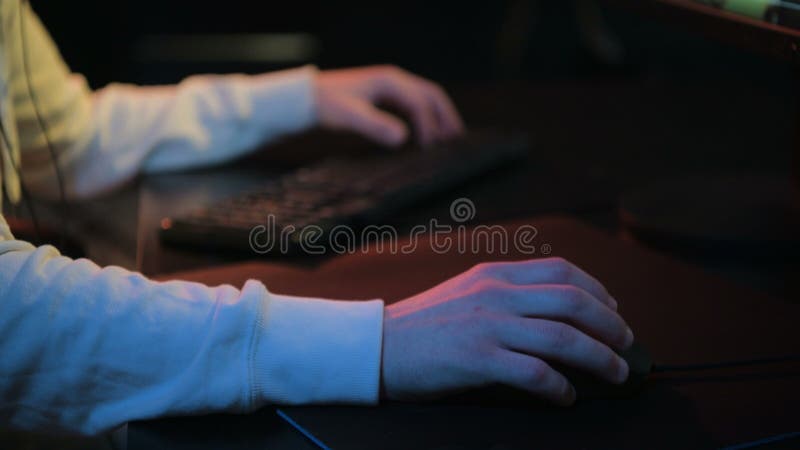 Angry Screaming Young Man in Headset with Pc Computer Playing Game at ...