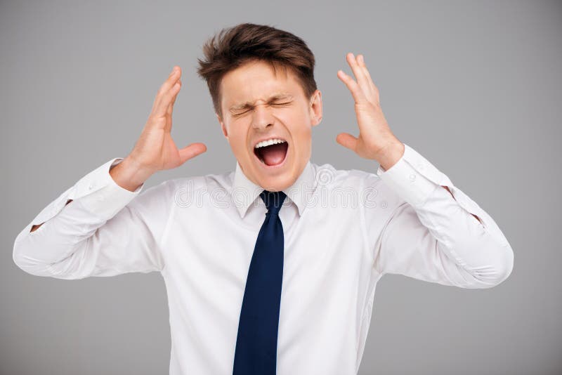 Angry screaming young man stock photo. Image of adult - 47930934