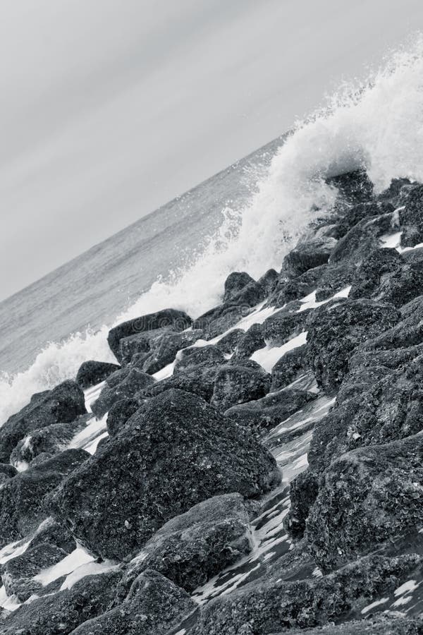 Angry sea stock photo. Image of storm, black, rock, water - 6868454