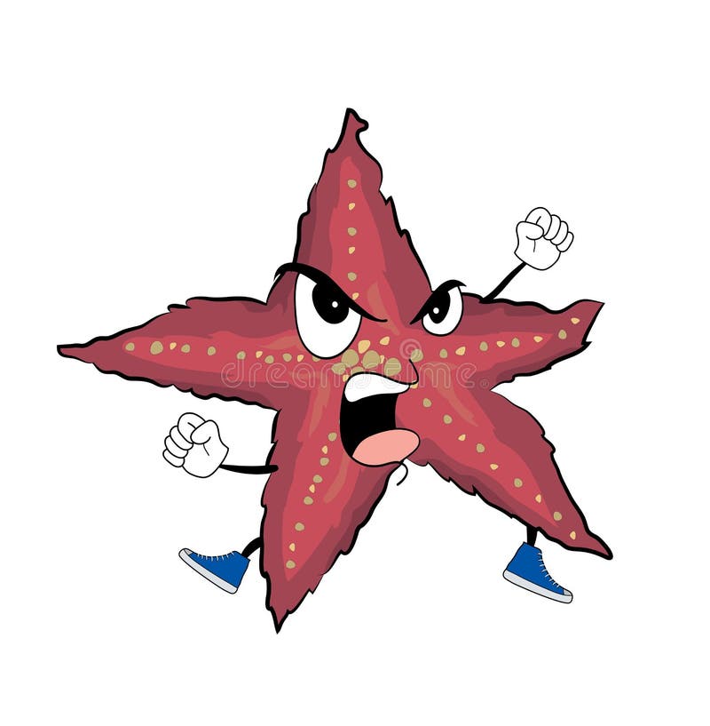 Angry Sea star cartoon stock illustration. Illustration of clipart ...