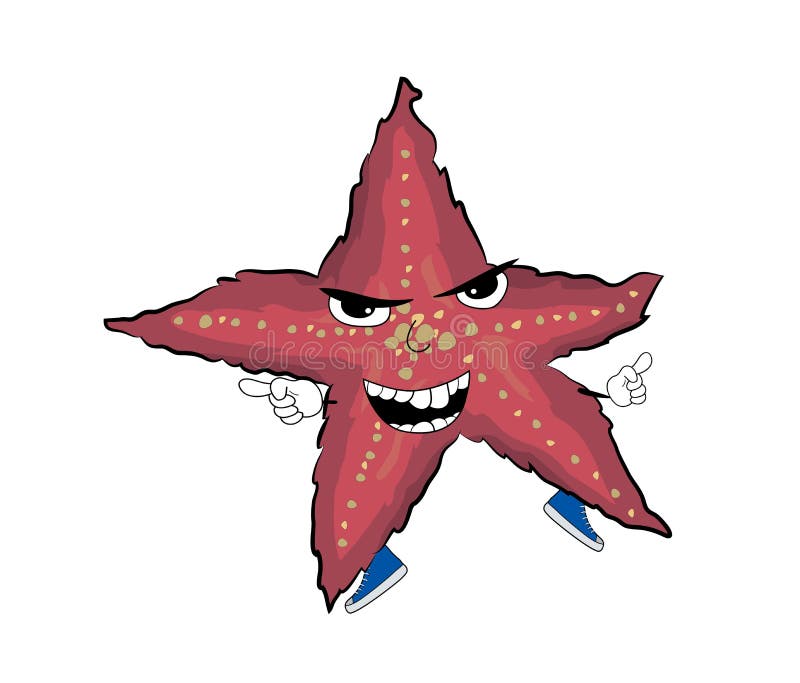 Angry Sea star cartoon stock illustration. Illustration of star - 48925467