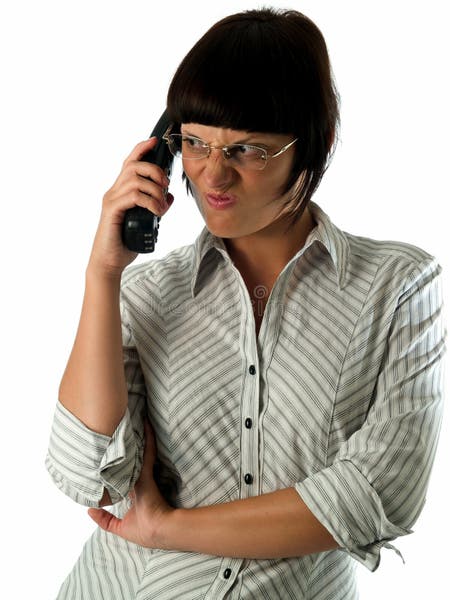 Angry secretary stock photo. Image of beautiful, cute - 5892074