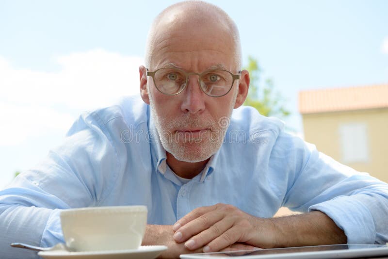 An Angry Senior Man Outdoor Stock Photo - Image of portrait, outdoor ...