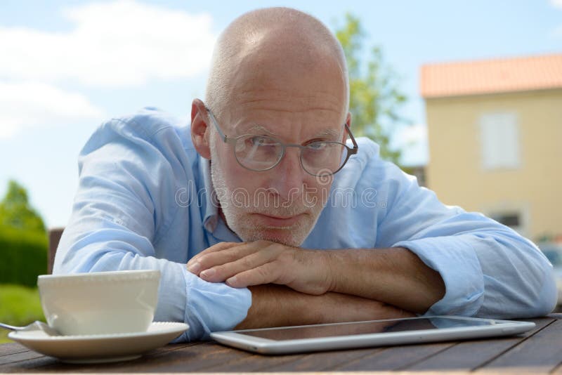 An Angry Senior Man Outdoor Stock Image - Image of annoyed, retired ...