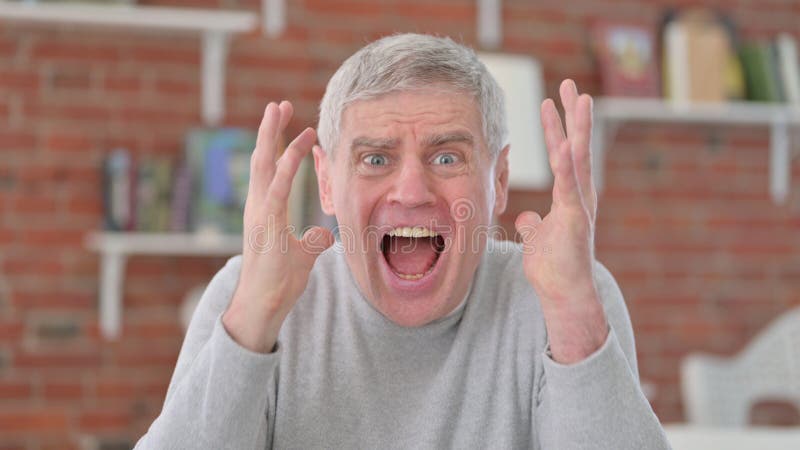 Portrait of Angry Old Man Screaming Stock Image - Image of creativity ...