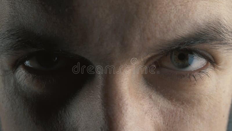 Angry Man with Evil Eyes, Serious Dramatic Expression. Closeup on a ...