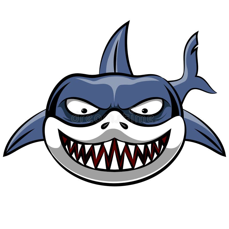 Cartoon Angry Shark Mascot On White Background Stock Vector ...