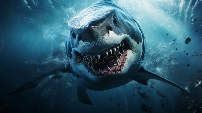 Angry Shark Face Blue Ocean Vector Artwork, Shark, Animal , Generate AI ...