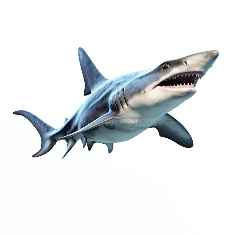 Angry Shark Isolated on White Background. Generative Ai Stock ...