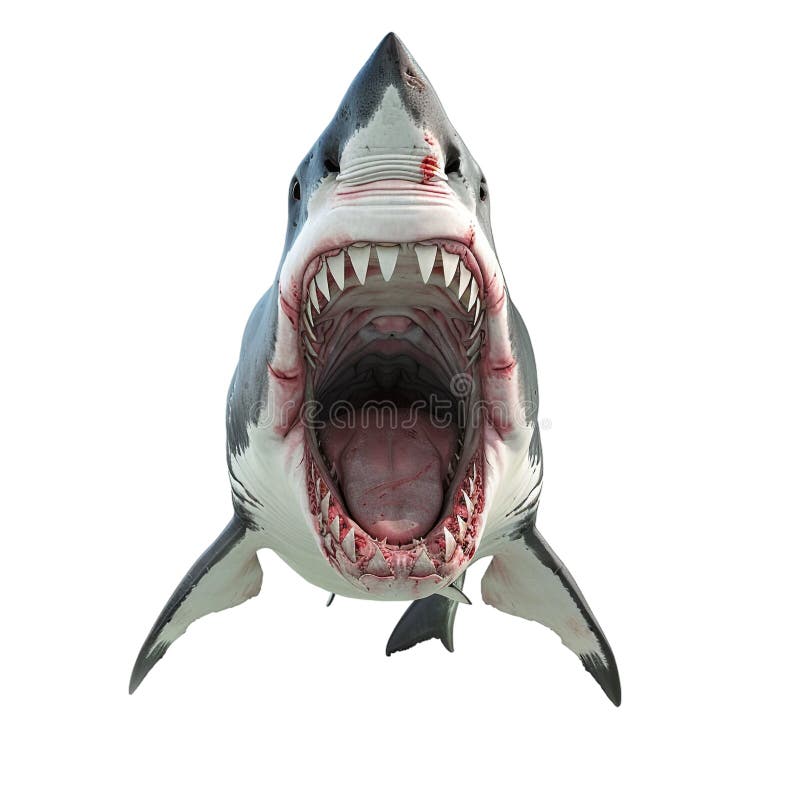 Angry Shark on Transparent Background Stock Illustration - Illustration ...