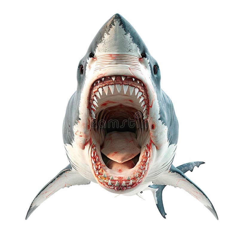 Angry Shark on Transparent Background Stock Illustration - Illustration ...