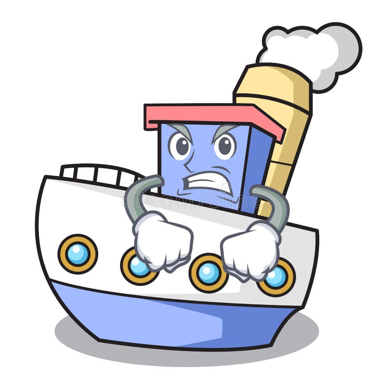 Angry Ship Mascot Cartoon Style Stock Vector - Illustration of boat ...