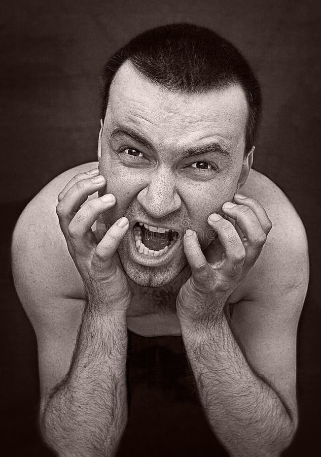 Angry shouting man stock image. Image of expression, mouth - 5654763