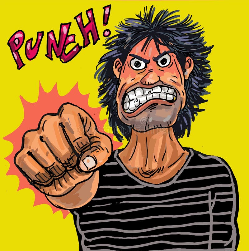 Angry Showing His Power Punch Stock Vector - Illustration of anger ...