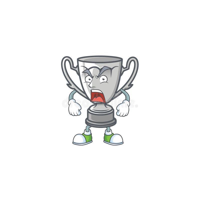 Angry Silver Trophy Isolated with the Character Stock Vector ...