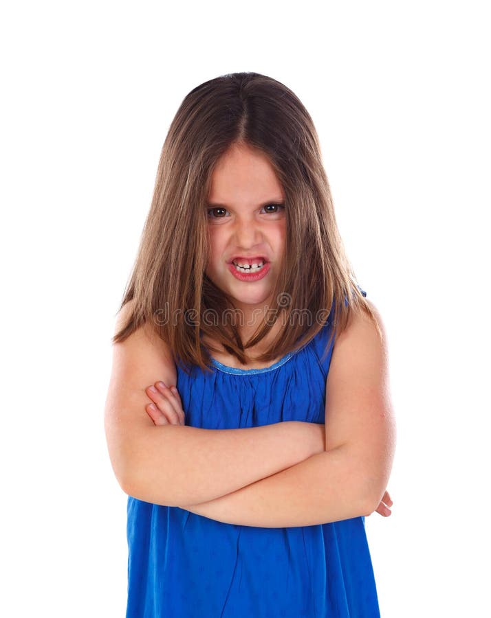 Angry Child with Crossed Arm Stock Photo - Image of offspring, blond ...